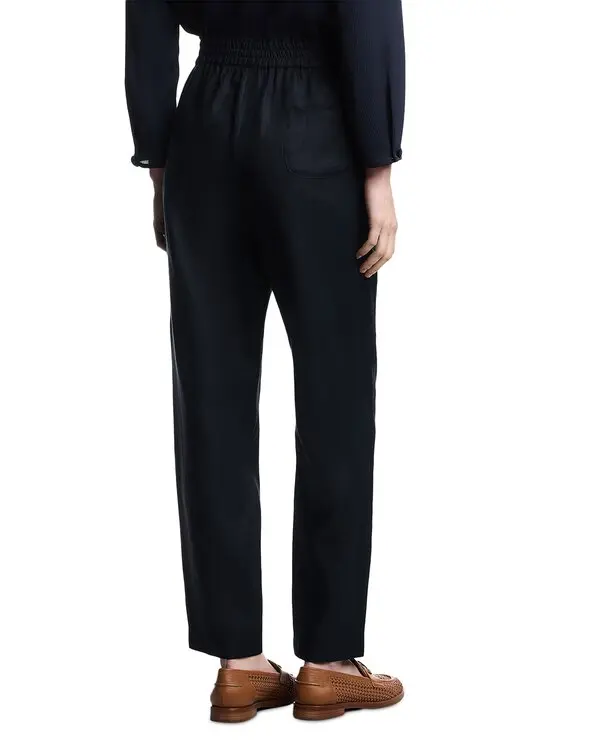 Emporio Armani Elasticated Waist Linen Trousers