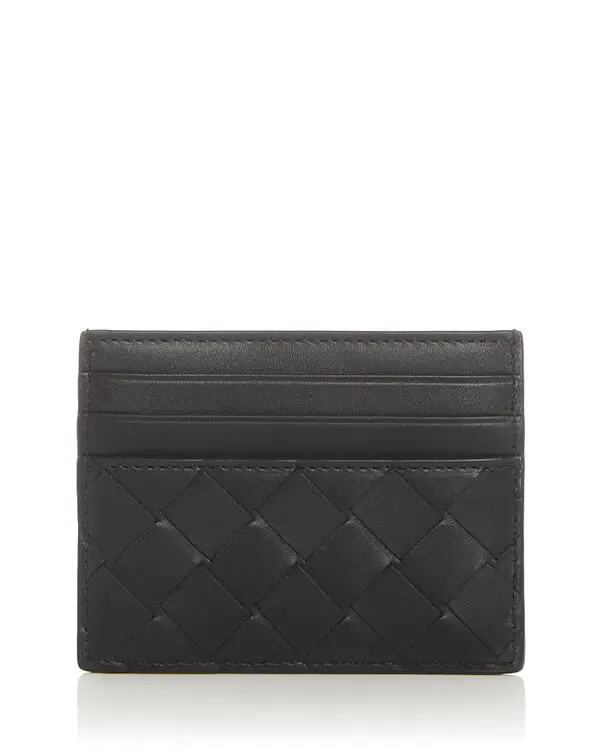 Bottega Veneta Intrecciato Leather Card Case - Nero