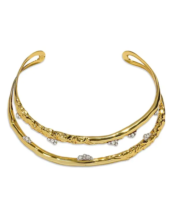 Alexis Bittar Crystal Thorned Collar Necklace - Gold