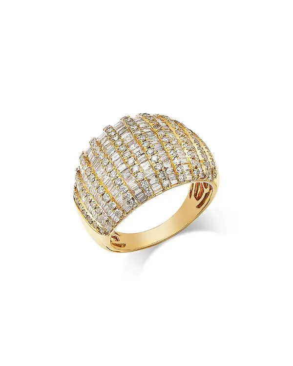 Bloomingdale'S Diamond Round & Baguette Dome Ring 2.0 Tcw - Gold