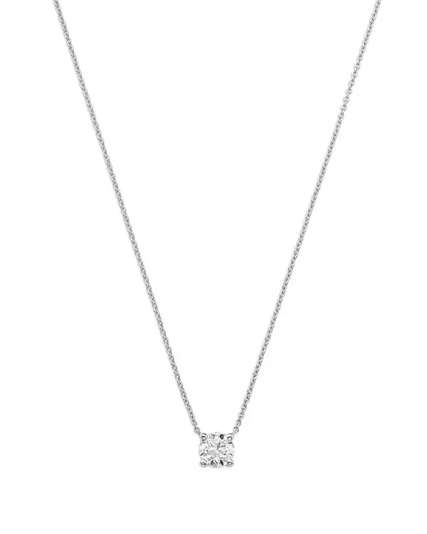 Bloomingdale'S Diamond Solitaire Pendant Necklace 0.70 Tcw In 14k Gold - White