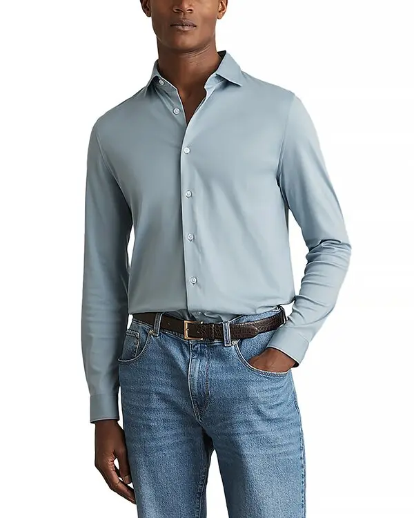 REISS Airwater Finish Button Front Shirt