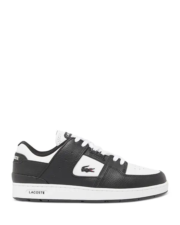 Lacoste Court Cage Leather Sneakers - Black White