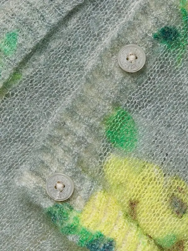 Acne Studios Layered Floral-print Mohair-blend Sweater - Gray
