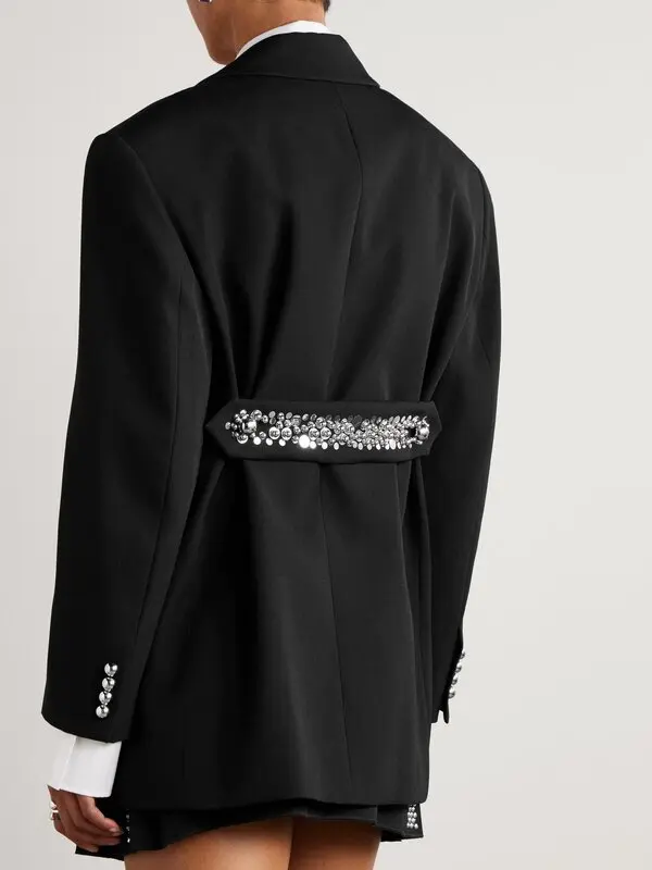 Rabanne Studded Grain De Poudre Wool Blazer