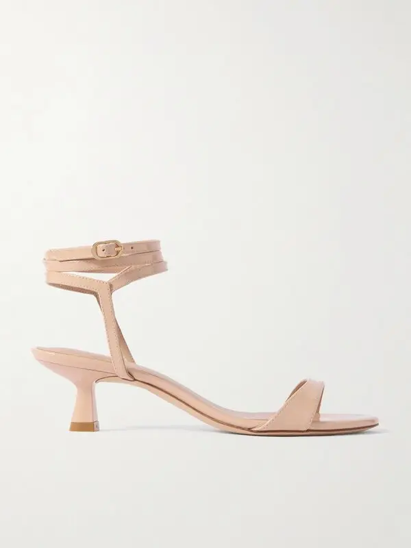STUART WEITZMAN Nudist Wrap Patent-leather Sandals - Neutrals