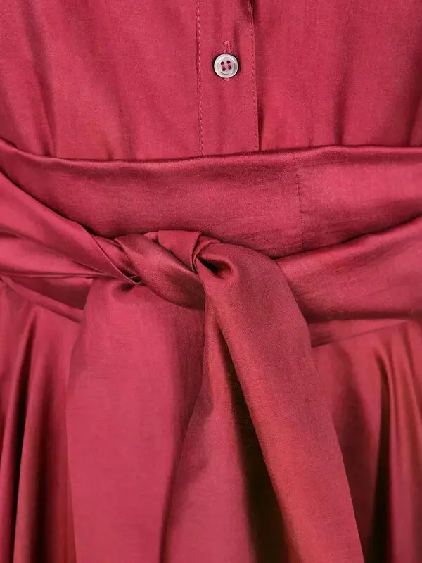 DRHOPE Belted Midi Dress - Red
