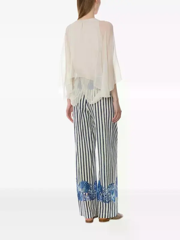 Alberta Ferretti Striped Cotton Trousers