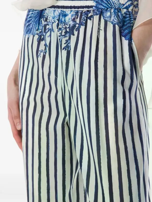 Alberta Ferretti Striped Cotton Trousers