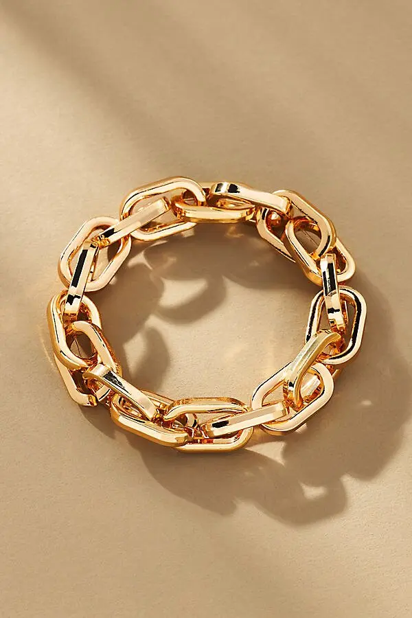 Anthropologie Pavé Chain Stretch Bracelet - Gold