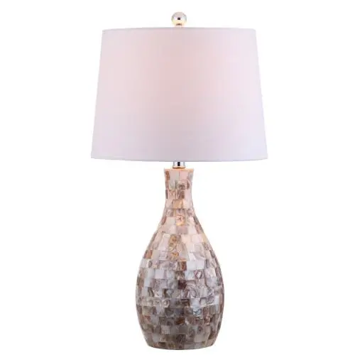 JONATHAN Y Verna 26.5" Seashell Led Table Lamp - Ivory/beige