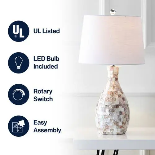 JONATHAN Y Verna 26.5" Seashell Led Table Lamp