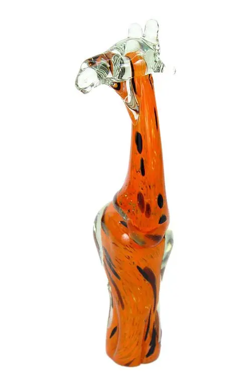 MBARE Hand Blown Glass Giraffemedium - Orange