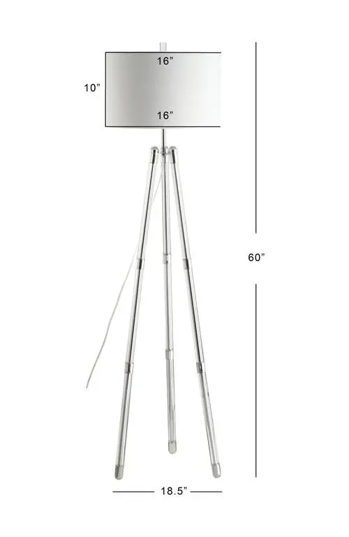 JONATHAN Y Arliss 60" Surveyor's Tripod Metal/crystal Led Floor Lamp