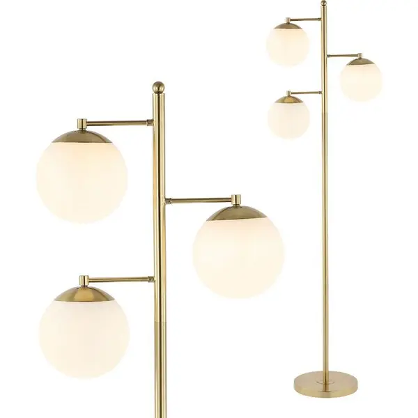 JONATHAN Y Ellie 66" 3-light Modern Vintage Iron Led Floor Lamp - Brass Gold