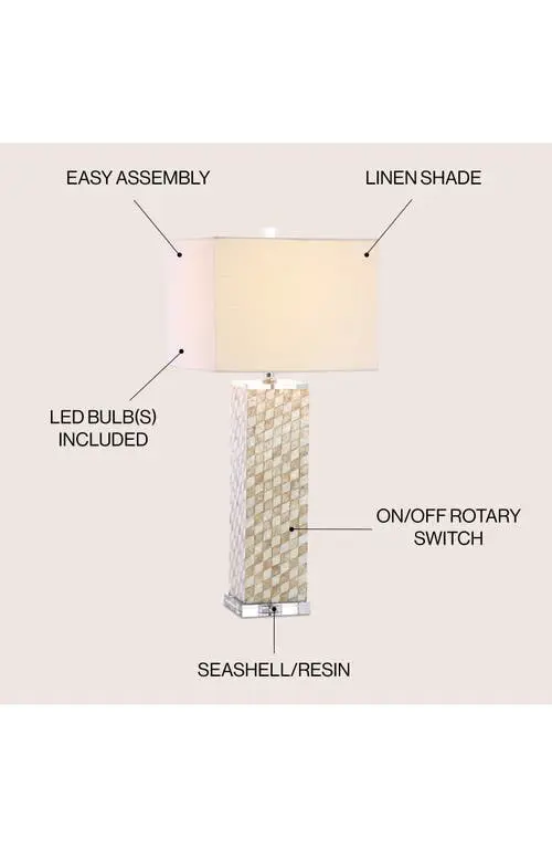 JONATHAN Y Daniel 30.5" Seashell/crystal Led Table Lamp