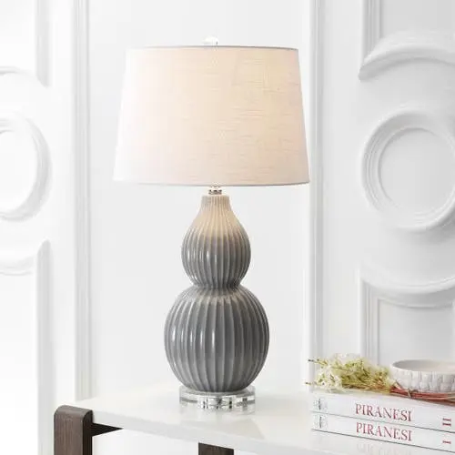 JONATHAN Y Thatcher 28.25" Contemporary Transitional Ceramic Led Table Lamp - Gray
