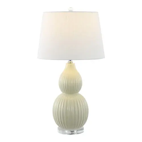 JONATHAN Y Thatcher 28.25" Contemporary Transitional Ceramic Led Table Lamp - Light Olive