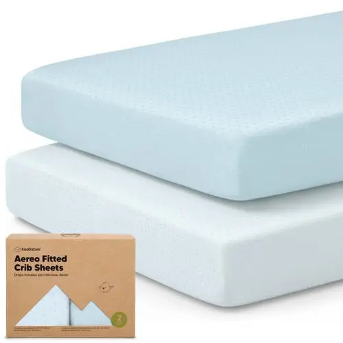 KEABABIES 2-pack Aereo Fitted Crib Sheets - Glacier