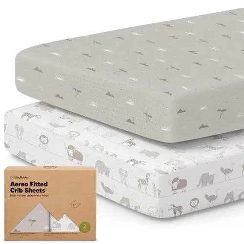 KEABABIES 2-pack Aereo Fitted Crib Sheets - Savannah