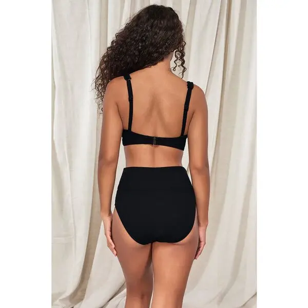 PACIFICA BY SUNSETS Hannah High Waist Bikini Bottom - Black Pacifica
