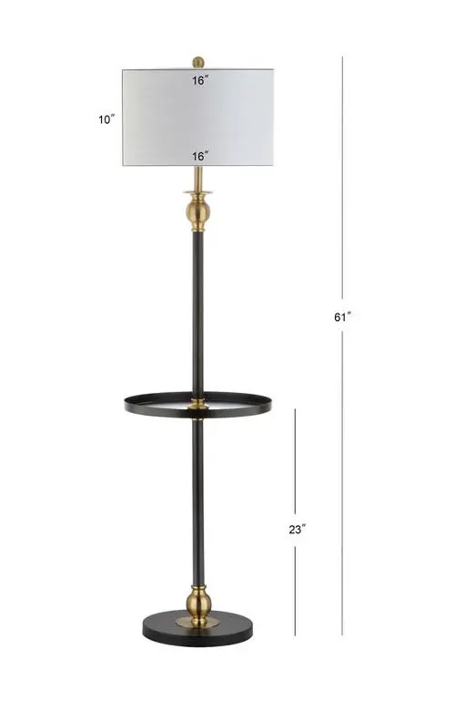 JONATHAN Y Evans 61" Metal Led End Table Floor Lamp