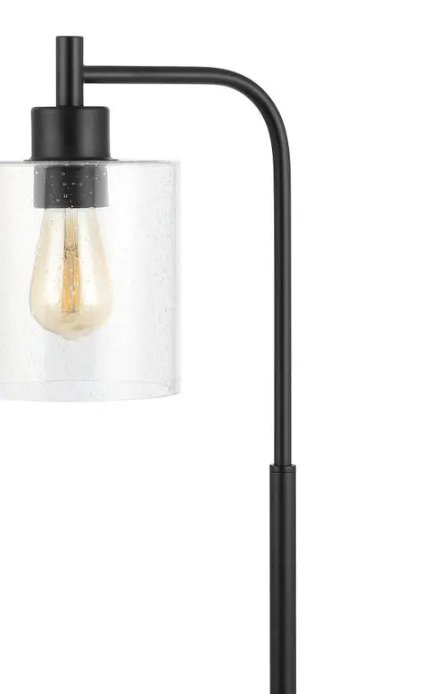 JONATHAN Y Axel Modern 23" Iron/seeded Glass Farmhouse Industrial Usb Charging Led Task Lamp