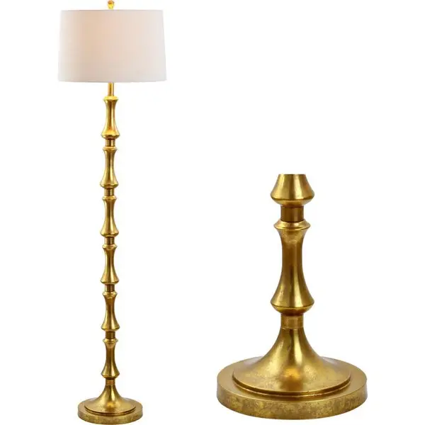 JONATHAN Y Jaxon 62.5" Traditional Glam Metal Led Floor Lamp - Gold Painting