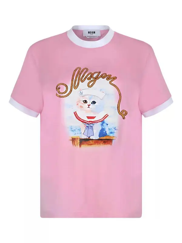 MSGM Cat-print T-shirt