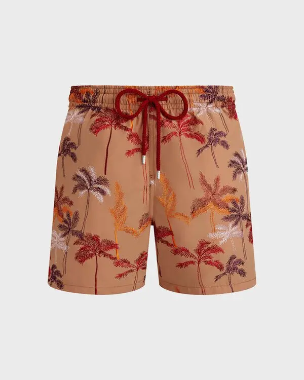 Vilebrequin Mistral Embroidered Swim Trunks - Brown