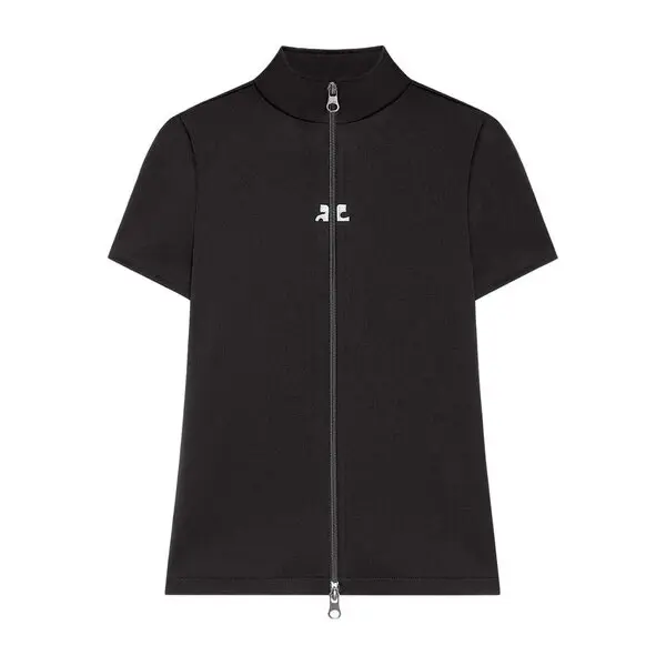 COURREGES Short Sleeve Top - Black