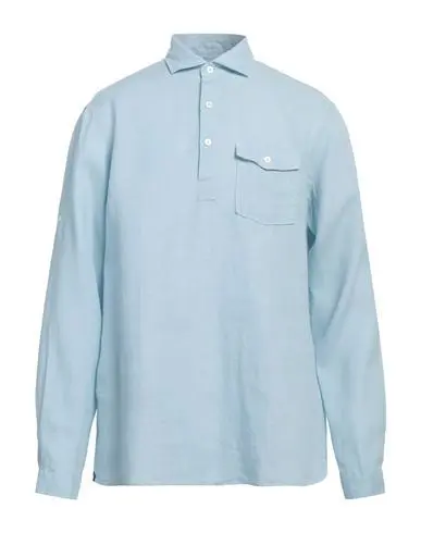 LARDINI Shirt Size Linen - Blue