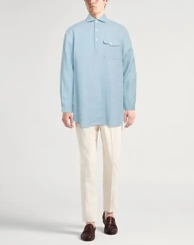 LARDINI Shirt Size Linen - Blue