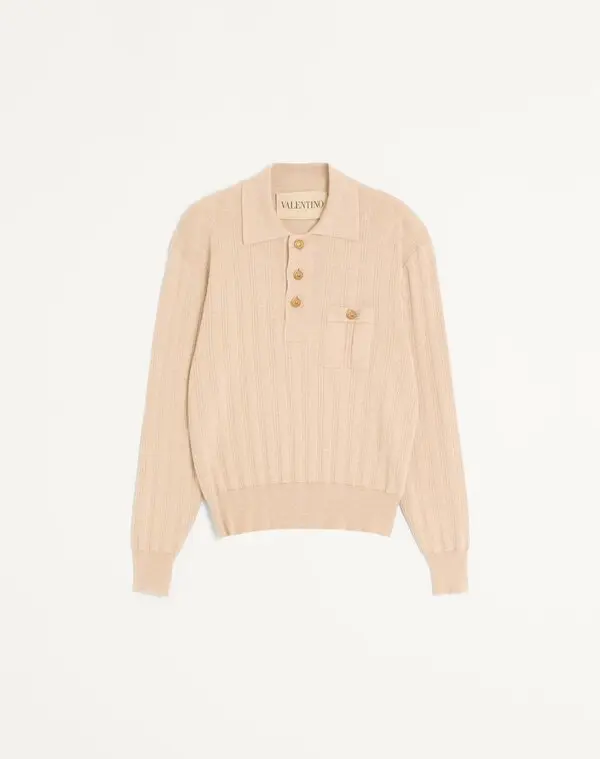 Valentino Garavani Long-sleeved Ribbed Polo