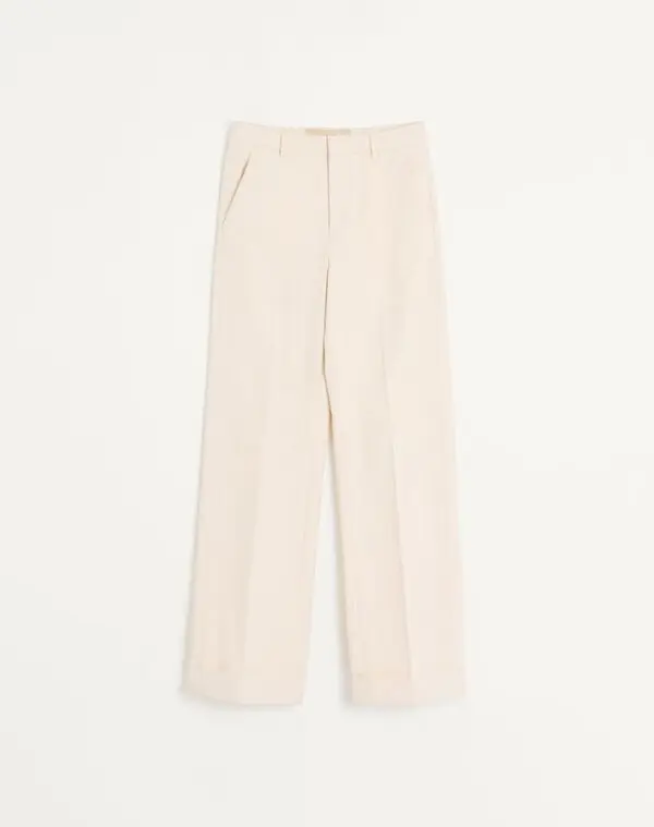 Valentino Garavani Cuffed Cotton Canvas Trousers - Shell