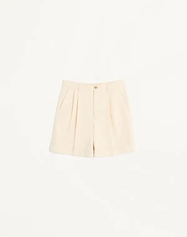 Valentino Garavani Canvas Cuffed Bermuda - Shell
