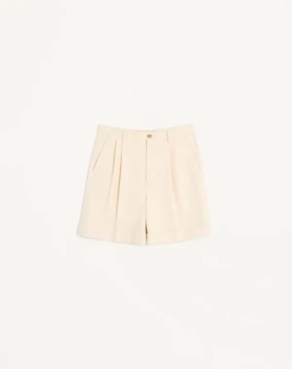 Valentino Garavani Canvas Cuffed Bermuda - Shell