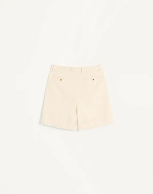 Valentino Garavani Canvas Cuffed Bermuda - Shell