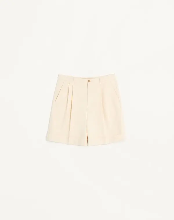Valentino Garavani Cotton Canvas Cuffed Bermuda Shorts - Shell