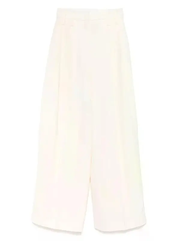 JIL SANDER Pleat-detailed Trousers - Neutrals