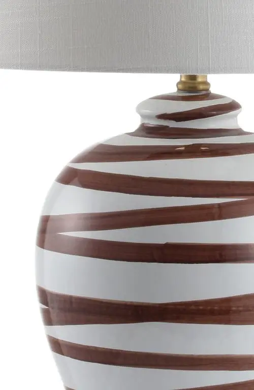 JONATHAN Y Joelie 29" Ceramic Led Table Lamp - Brown/white