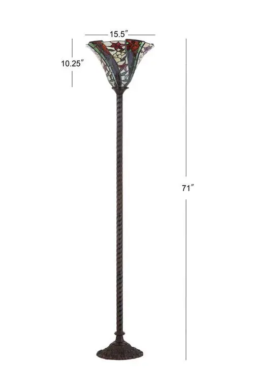 JONATHAN Y Williams Tiffany-style 71" Torchiere Led Floor Lamp