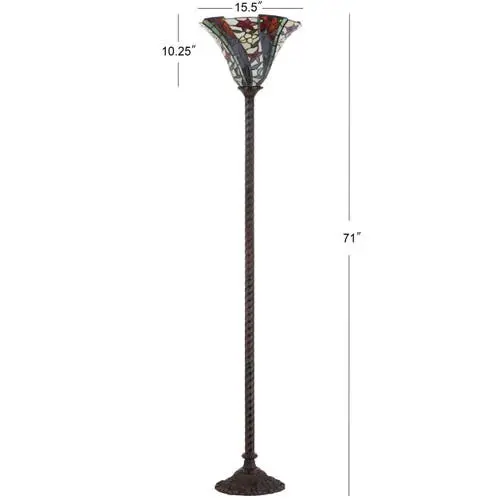JONATHAN Y Williams Tiffany-style 71" Torchiere Led Floor Lamp
