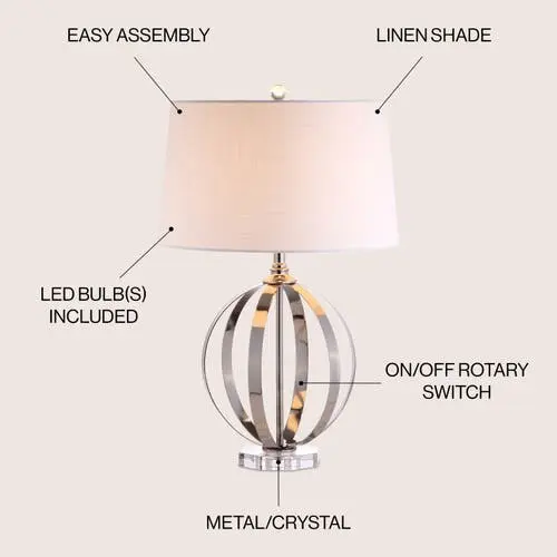 JONATHAN Y Logan 26" Metal Orb Led Table Lamp