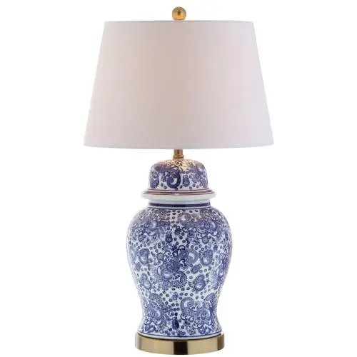 JONATHAN Y Ellis Chinoiserie Ceramic Led Table Lamp - Blue/white