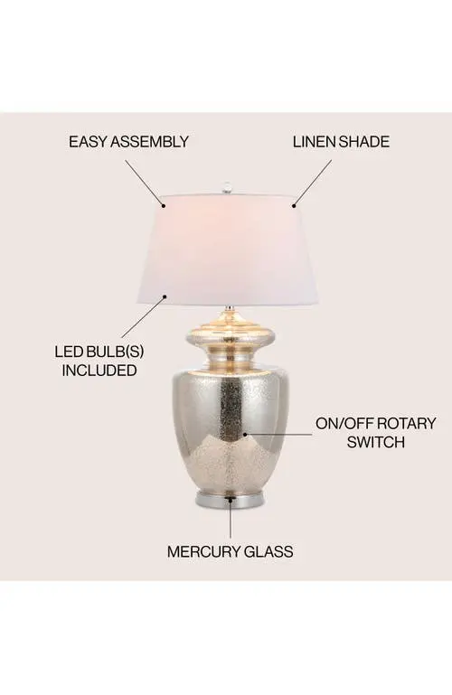 JONATHAN Y Hughes 31" Glass Led Table Lamp