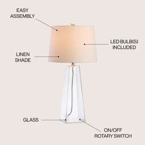 JONATHAN Y Dylan 28.5" Glass Led Table Lamp