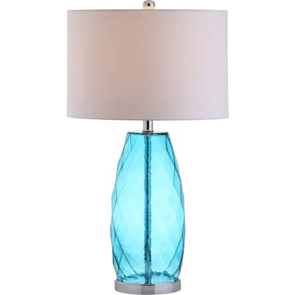 JONATHAN Y Juliette 26.5" Glass/metal Led Table Lamp - Moroccan Blue