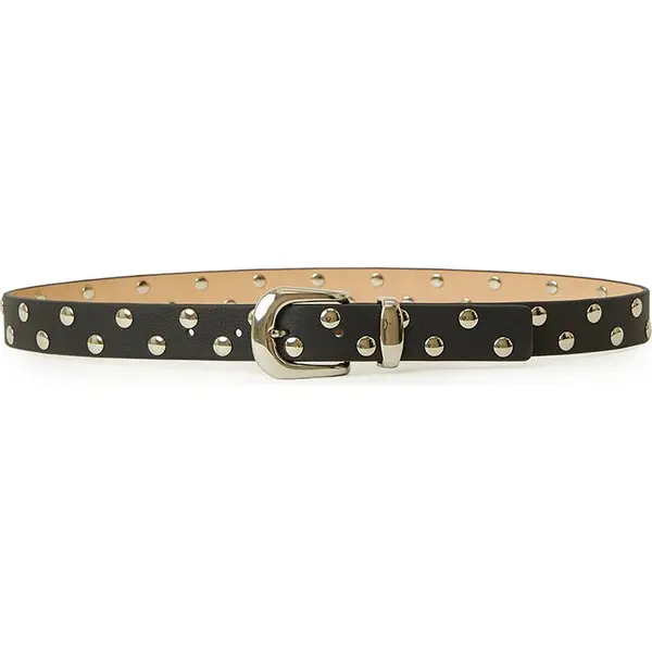B-low The Belt Juniper Studded Leather Belt - Black Silver