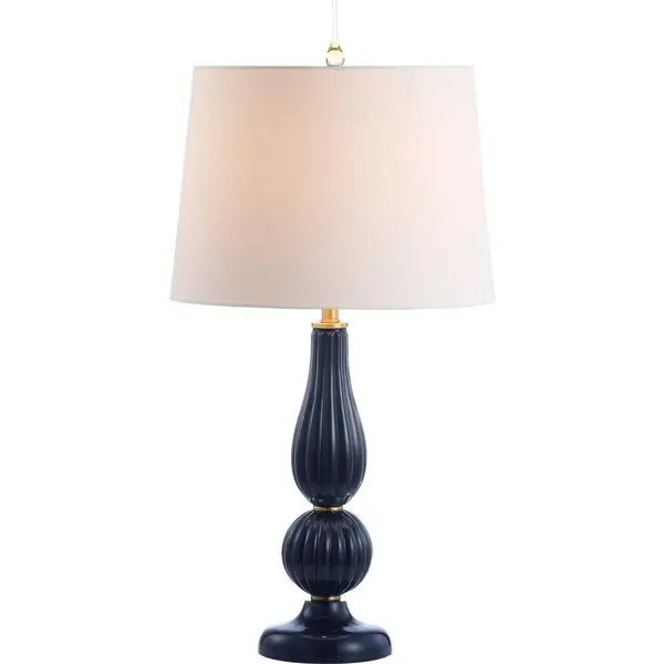 JONATHAN Y Maddie 28" Glass/metal Led Table Lamp - Navy